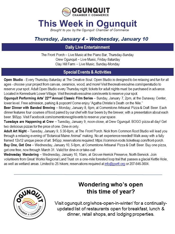 This Week in Ogunquit - Ogunquit Chamber of Commerce
