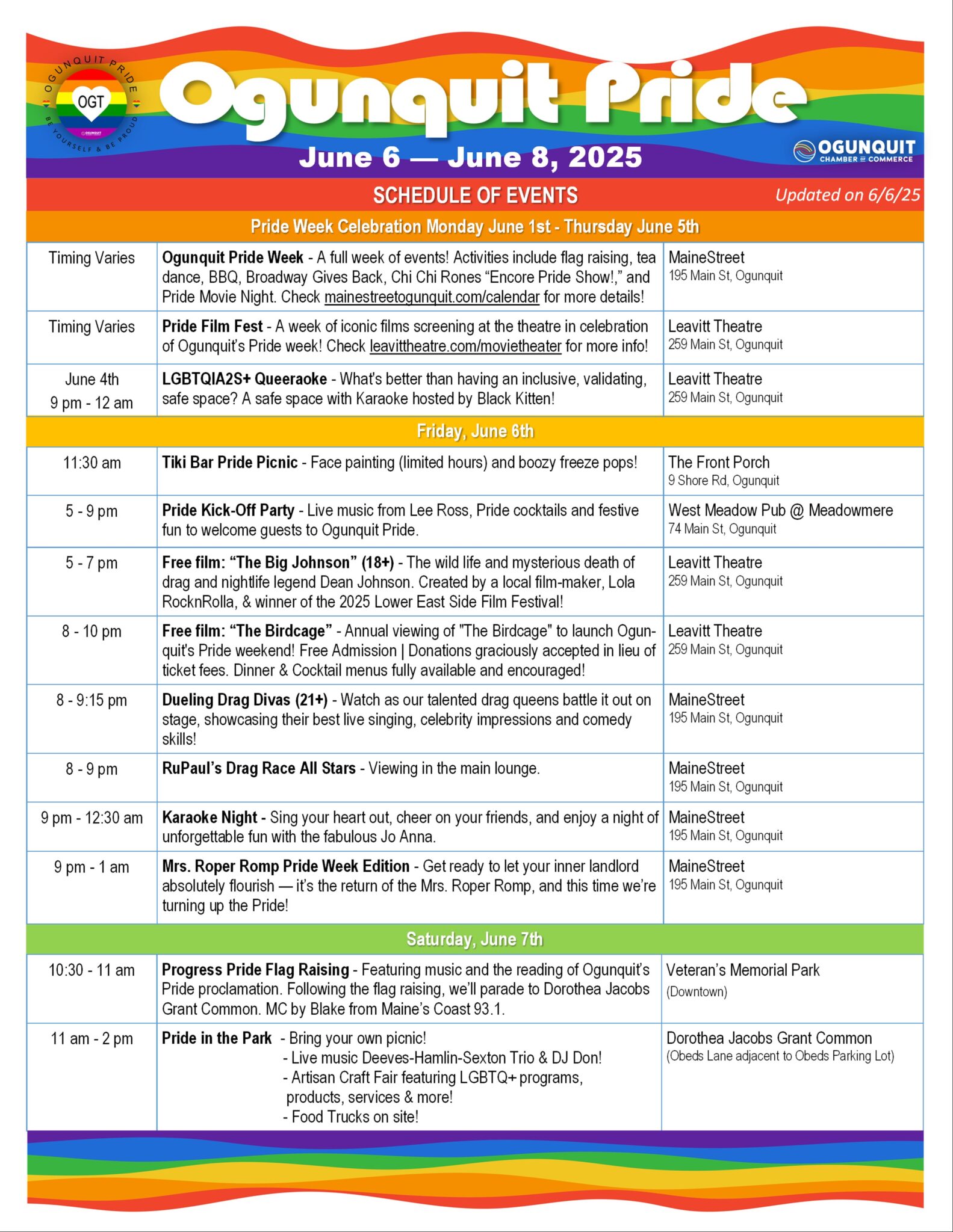 Ogunquit Pride - Ogunquit Chamber of Commerce